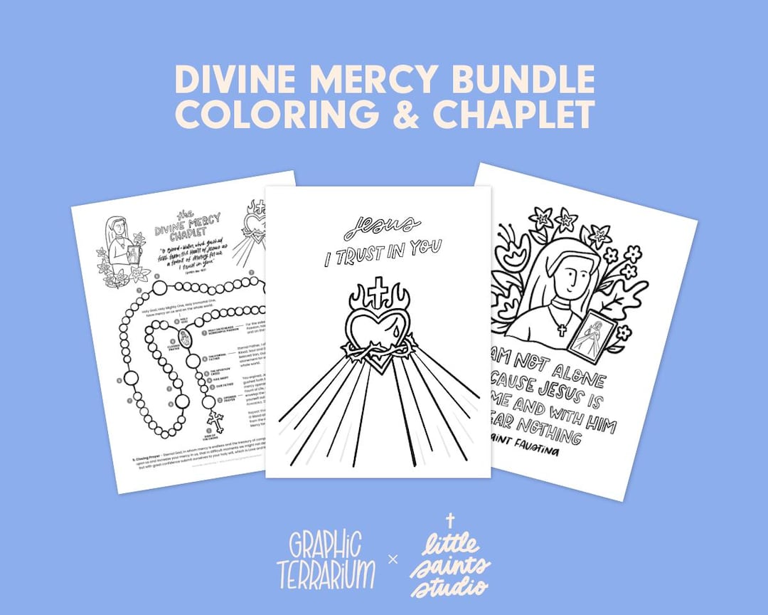 Divine Mercy Coloring Pages for Kids | St Faustina Quote + Divine Mercy ...