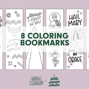 8 Catholic Coloring Bookmarks – Printable PDF for Kids | Saints ...