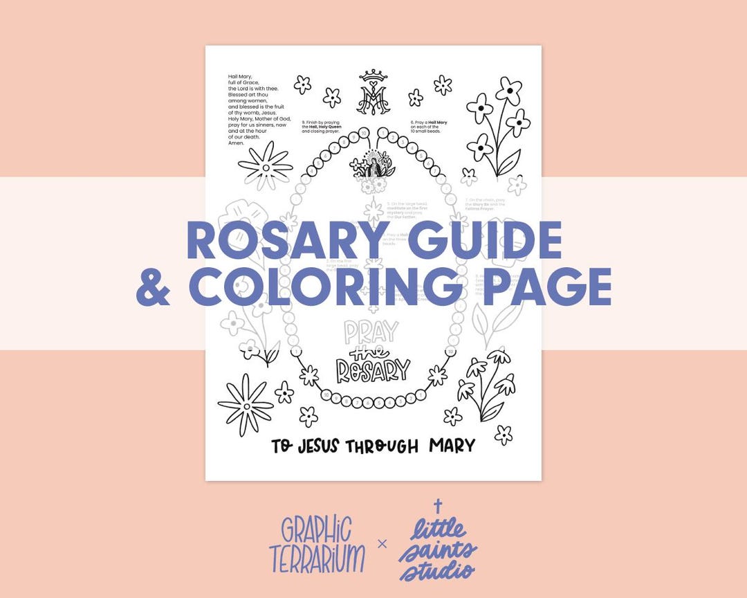 Rosary Coloring Page – Catholic Printable for Kids | Learn to Pray the ...