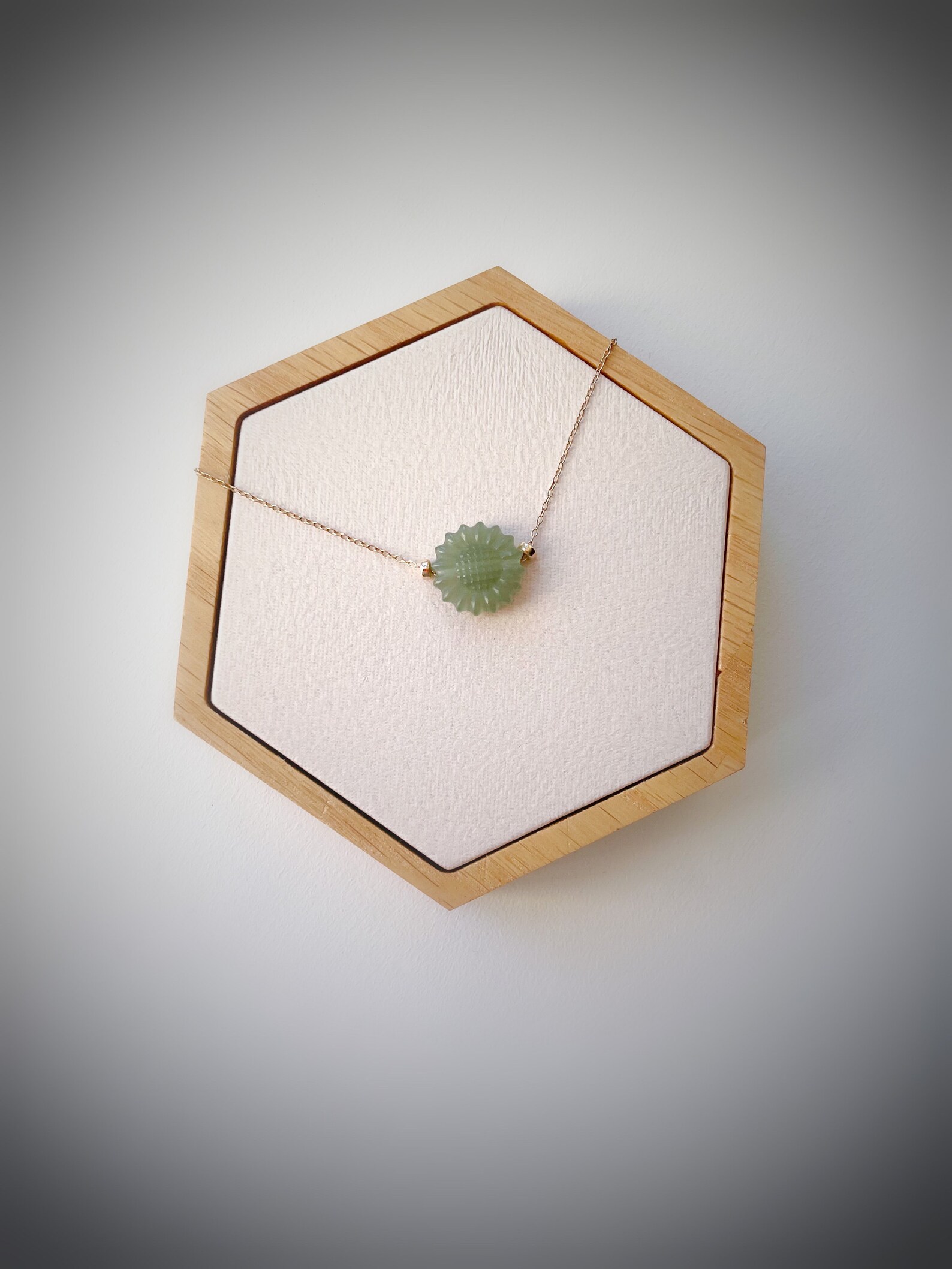 Jade Necklace NJ211016 Dainty Sunflower Natural Hetian Jade - Etsy