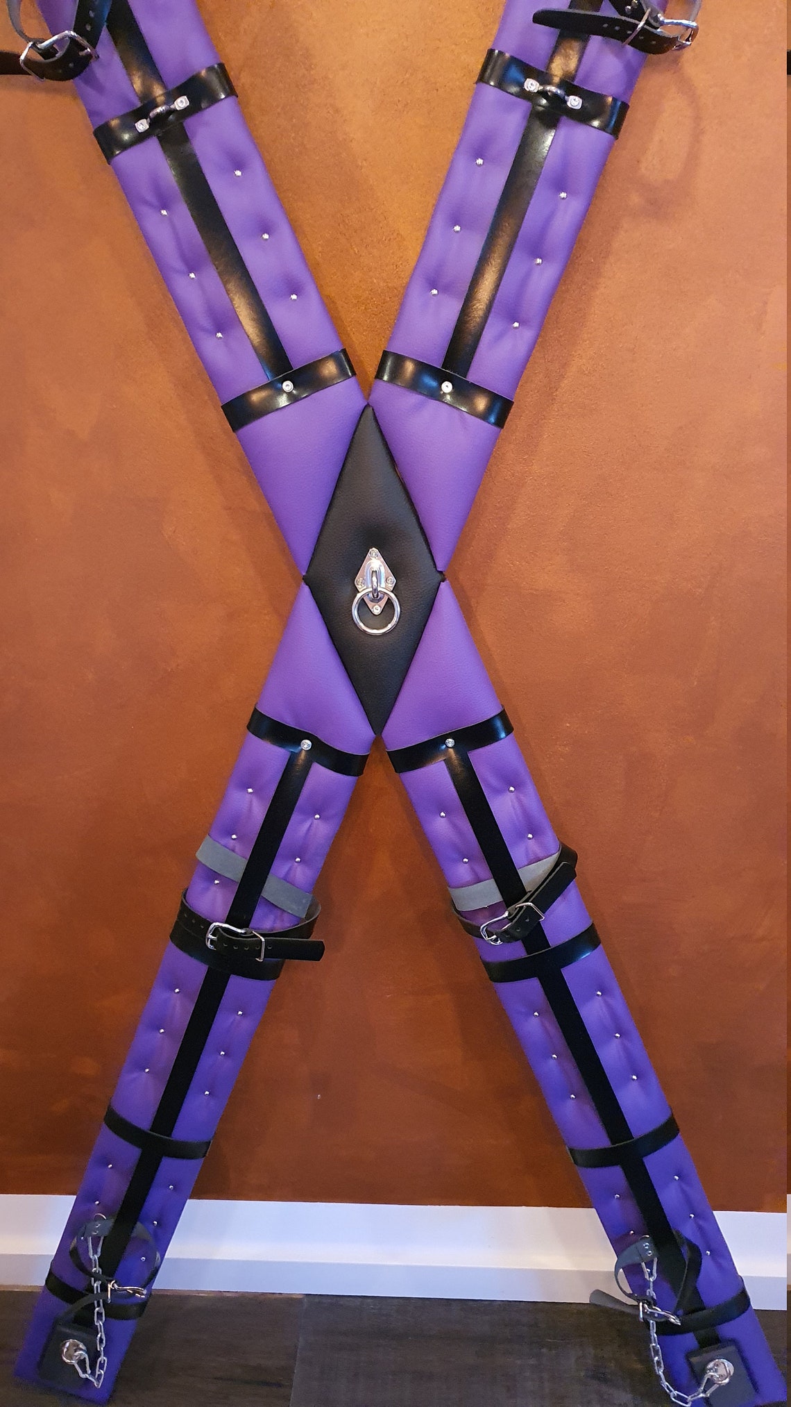 Padded St Andrew's Cross With Genuine Leather Shackles - Etsy