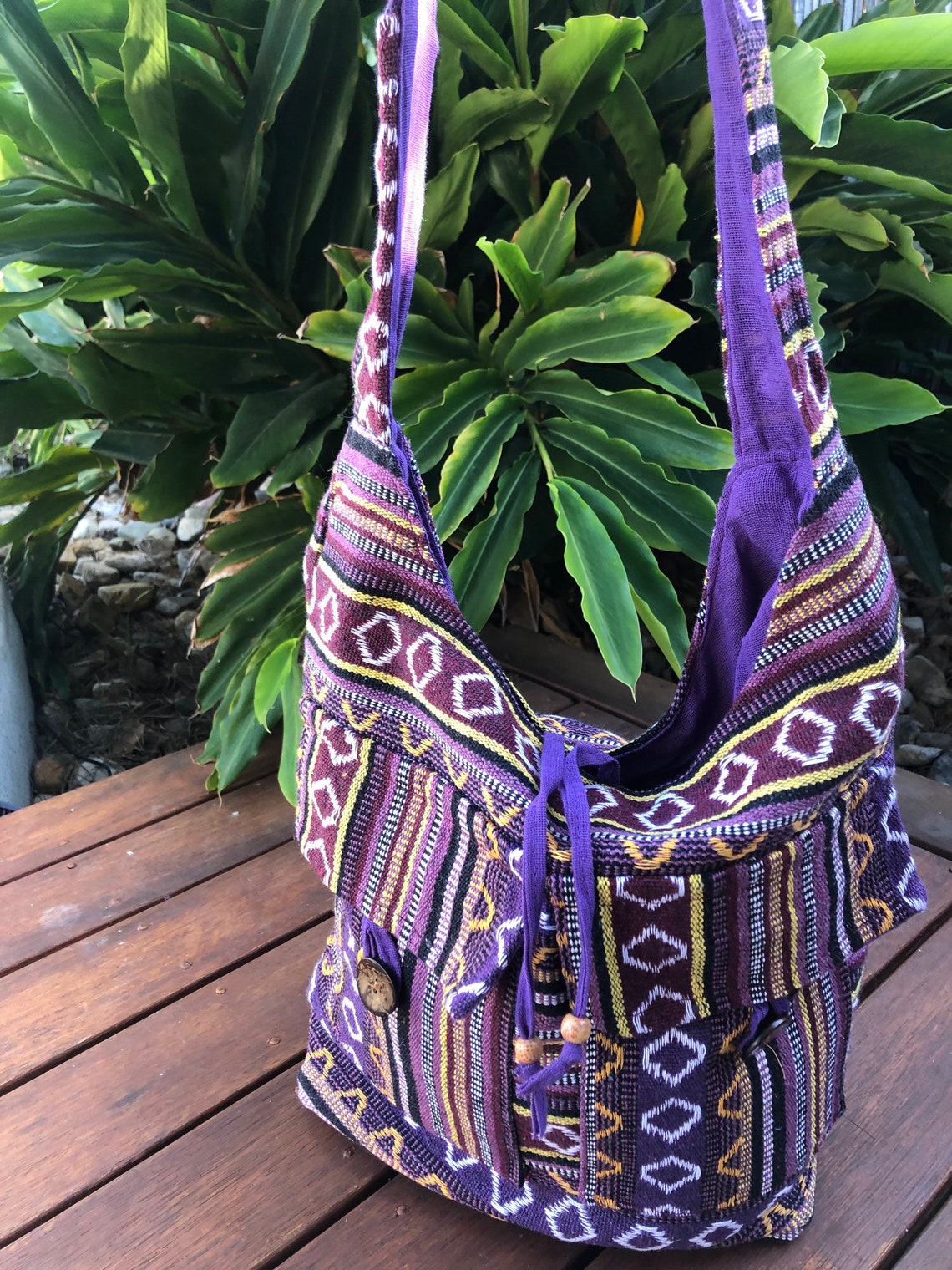 Purple Crossbody Bag/ Hobo Bag/ Boho / Hippie Bag | Etsy