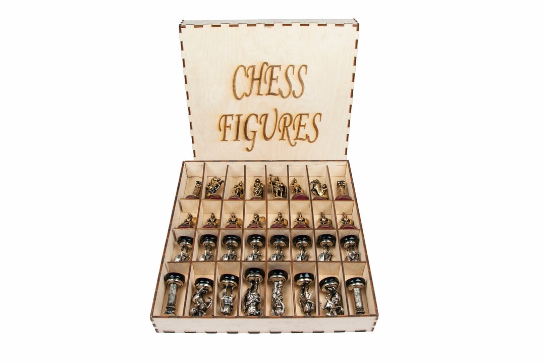 Classy Metal Obsidian Chess Figures . - Etsy