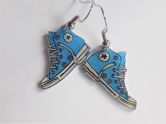 Converse Style Earrings Quirky Earrings Hand Drawn Earrings Made to Order Customisable Funky Earrings Fun Earrings Cool Earrings Etsy Canada
