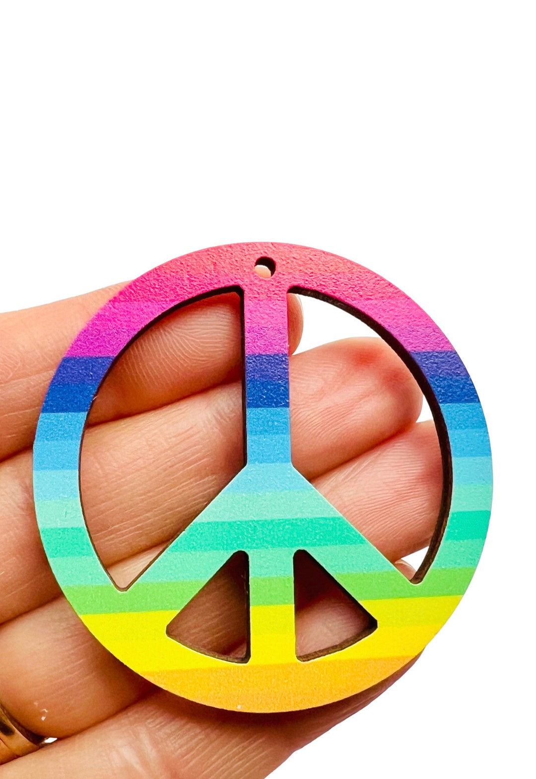 DIY Peace Sign Earrings Rainbow Painted Wood Cutout Earring Blanks - Etsy