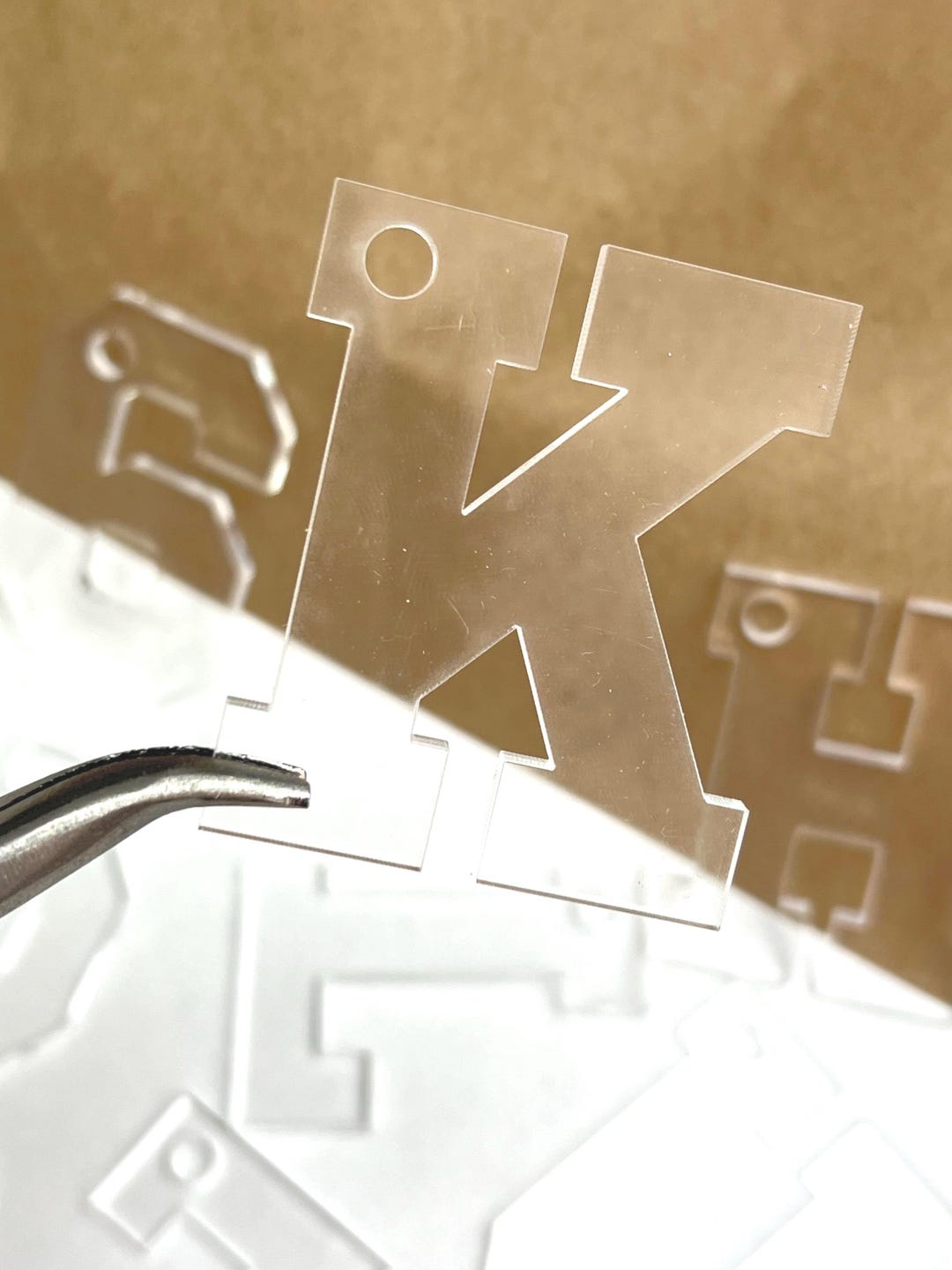 Clear Acrylic Font Letter Charms, DIY Name Tag Keychain Blanks - Etsy