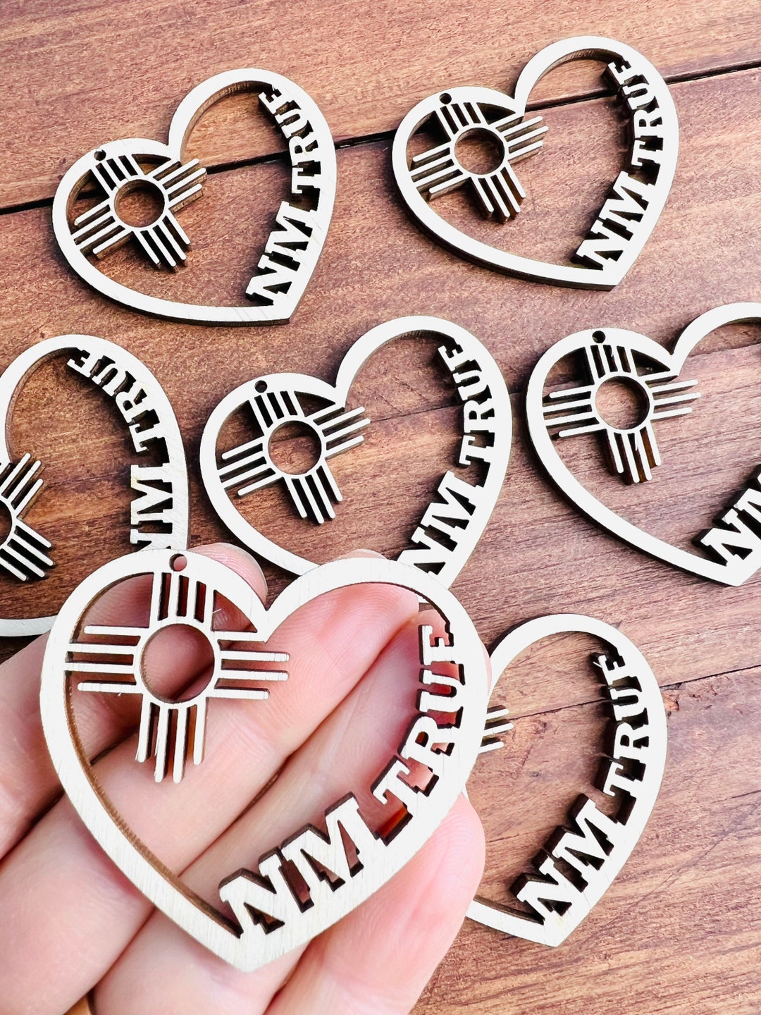 12pc to 24pc Unfinished Wood Zia NM True New Mexico Sun Symbol Earrings ...