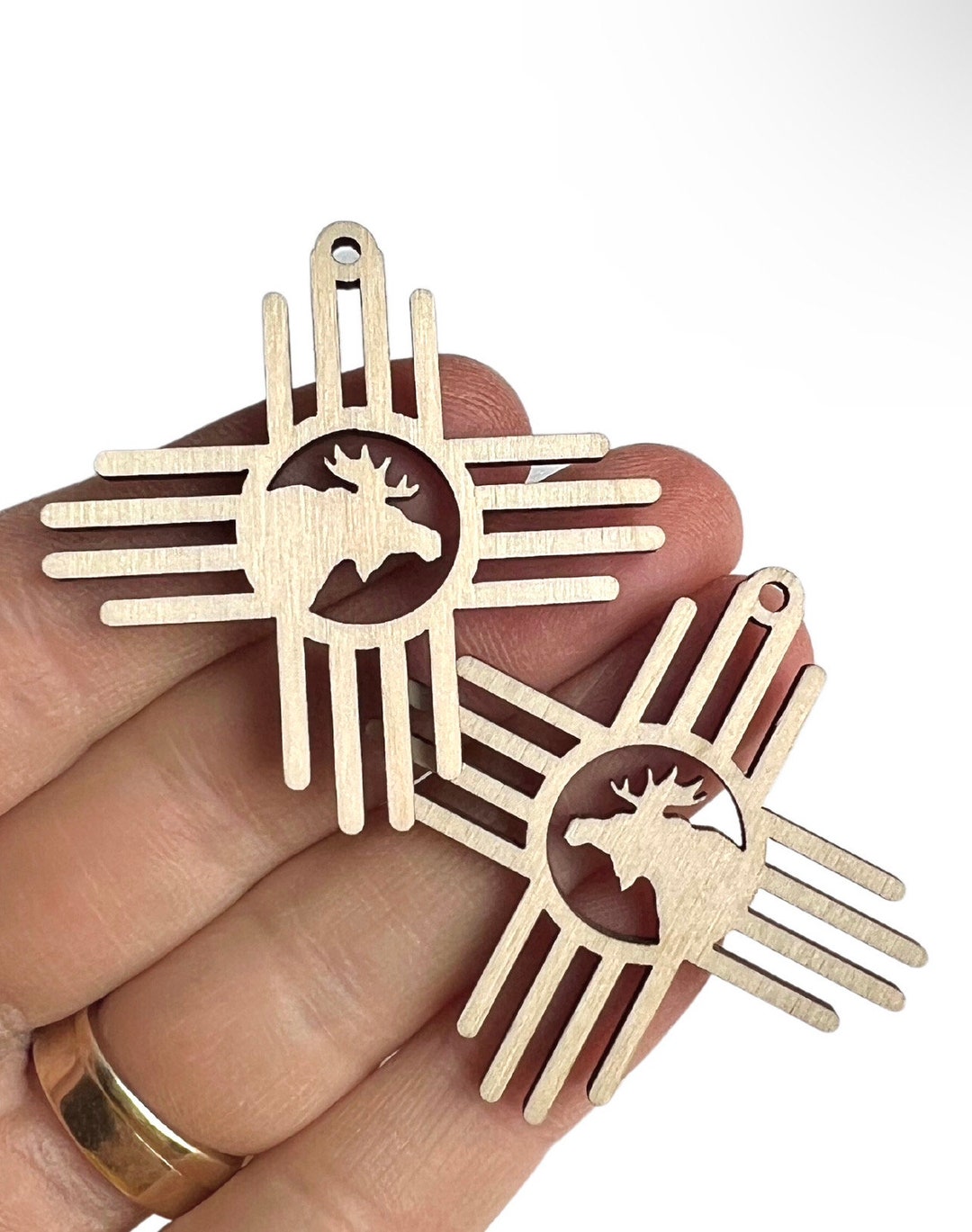 12pc to 24pc Unfinished Wood Zia Sign Moose New Mexico Sun Symbol ...