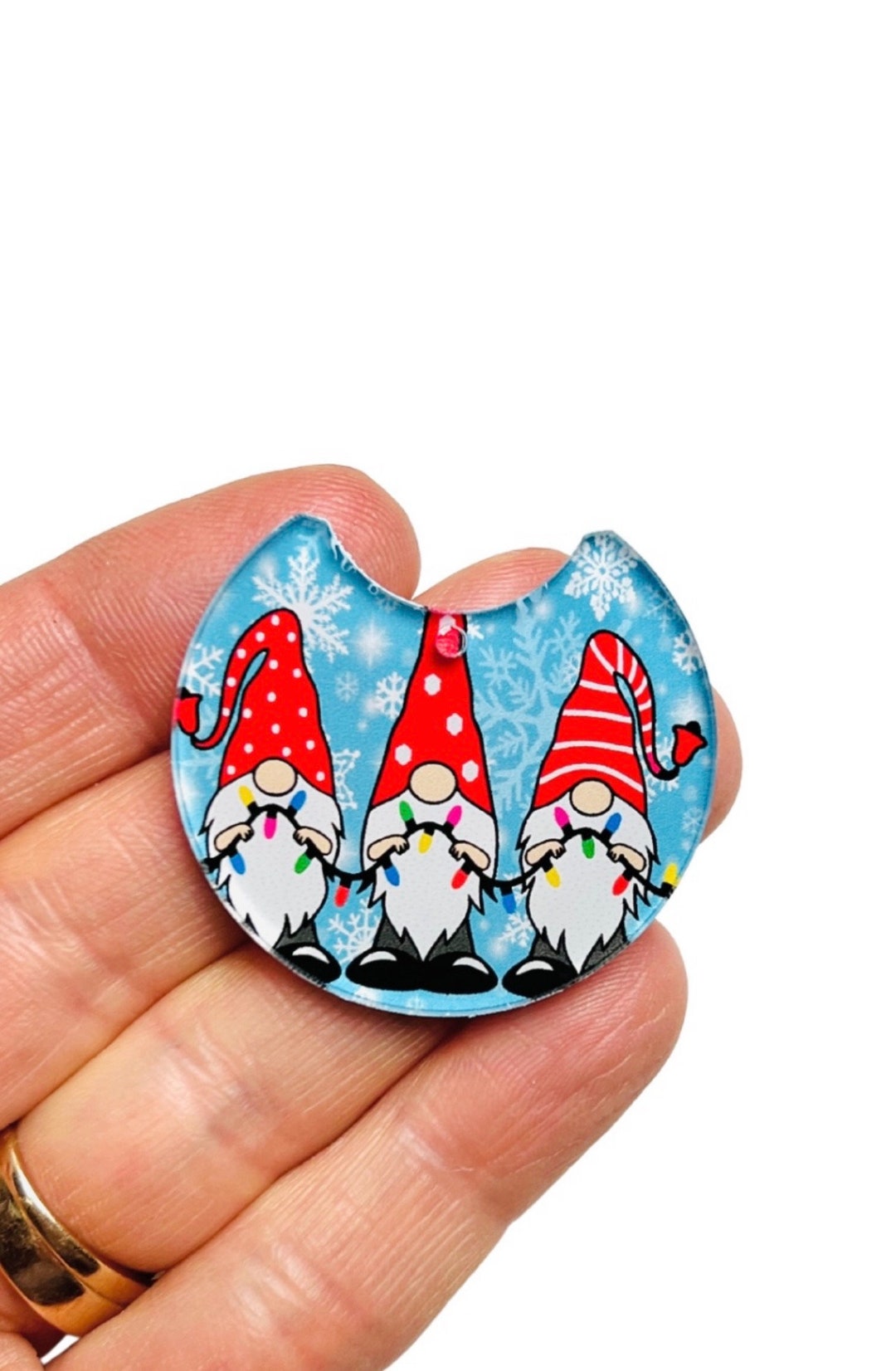 Acrylic Gnome Gnomes With Christmas Light String Earring Xmas Earrings ...