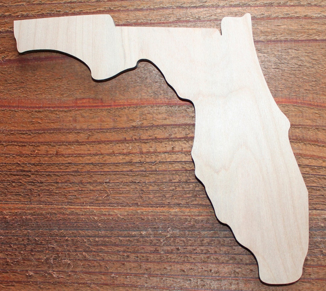 State of FLORIDA Unfinished Wood Cutout Cut Out Shapes Ready to Paint ...