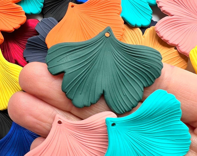 Clearance 20 Pieces Rubberized Flower Petal Leaf Mermaid Tail Beads ...
