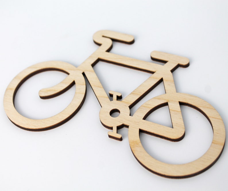 Bike Bicycle Unfinished Wood Cutout Cut Out Shapes Ready to Paint Stain ...