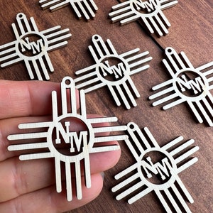 12pc to 24pc Unfinished Wood Zia Sign New Mexico Sun Symbol Earrings ...