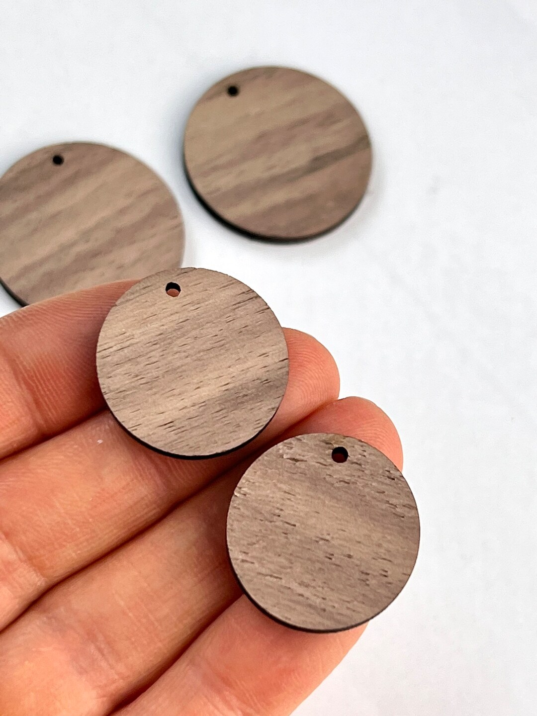 Walnut Wood Wooden Round Discs Circles for Earring Making - Etsy