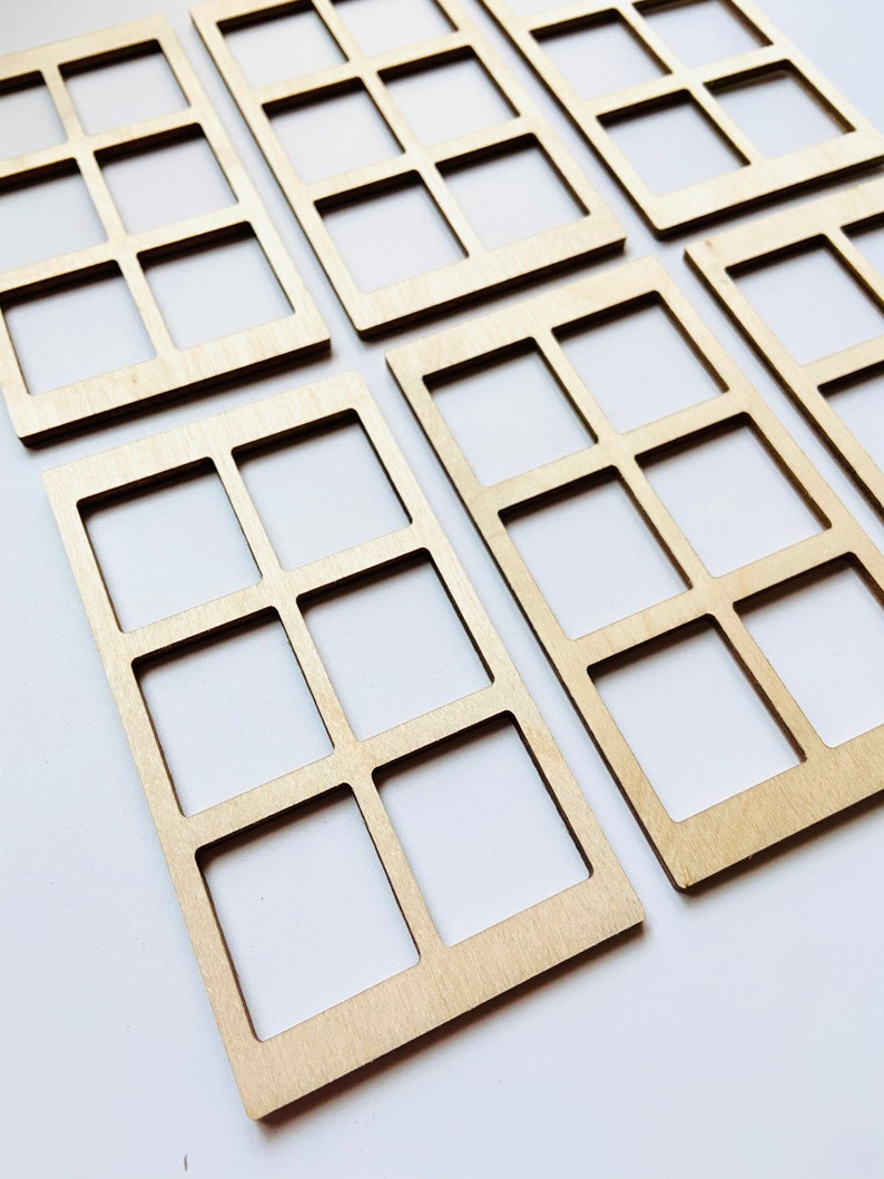 Unfinished Wood 6-square Window Insert: 1/12 Scale Dollhouse, Diorama ...