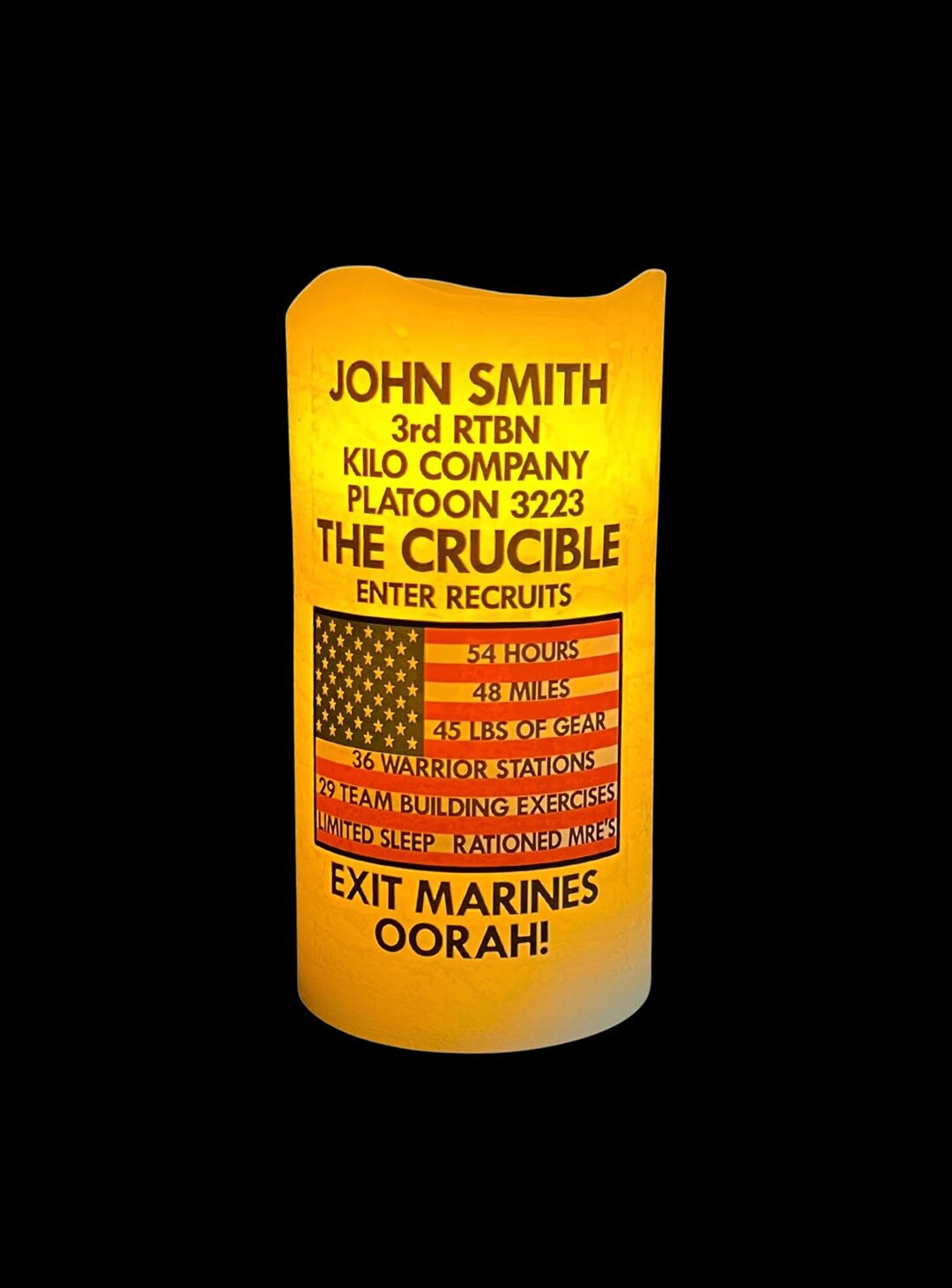 Personalized Crucible LED Flameless Flickering Prayer Candle With Name ...