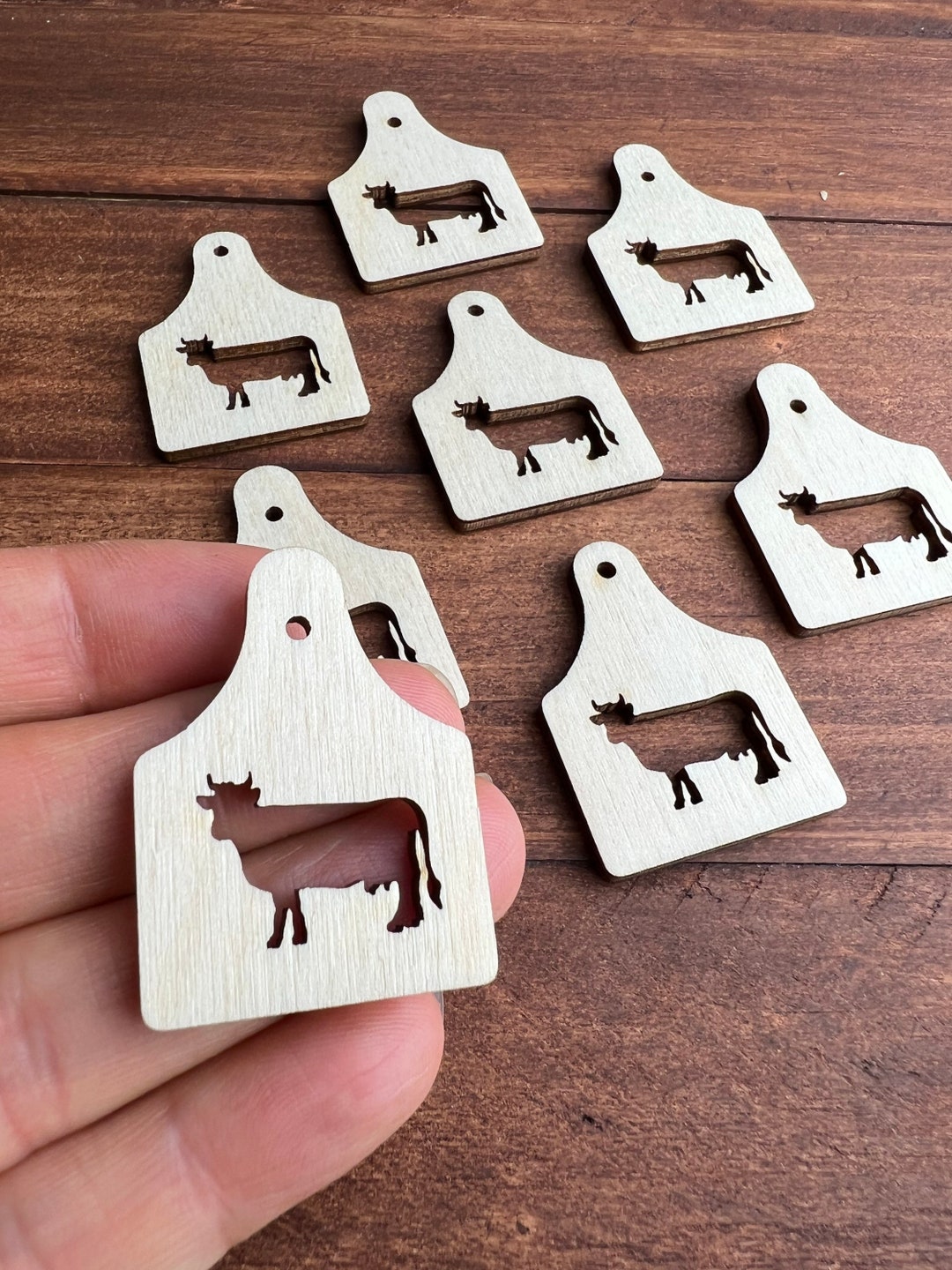 Laser Cut Wood Cow Tag Earring Blanks, Jewelry Making - Etsy