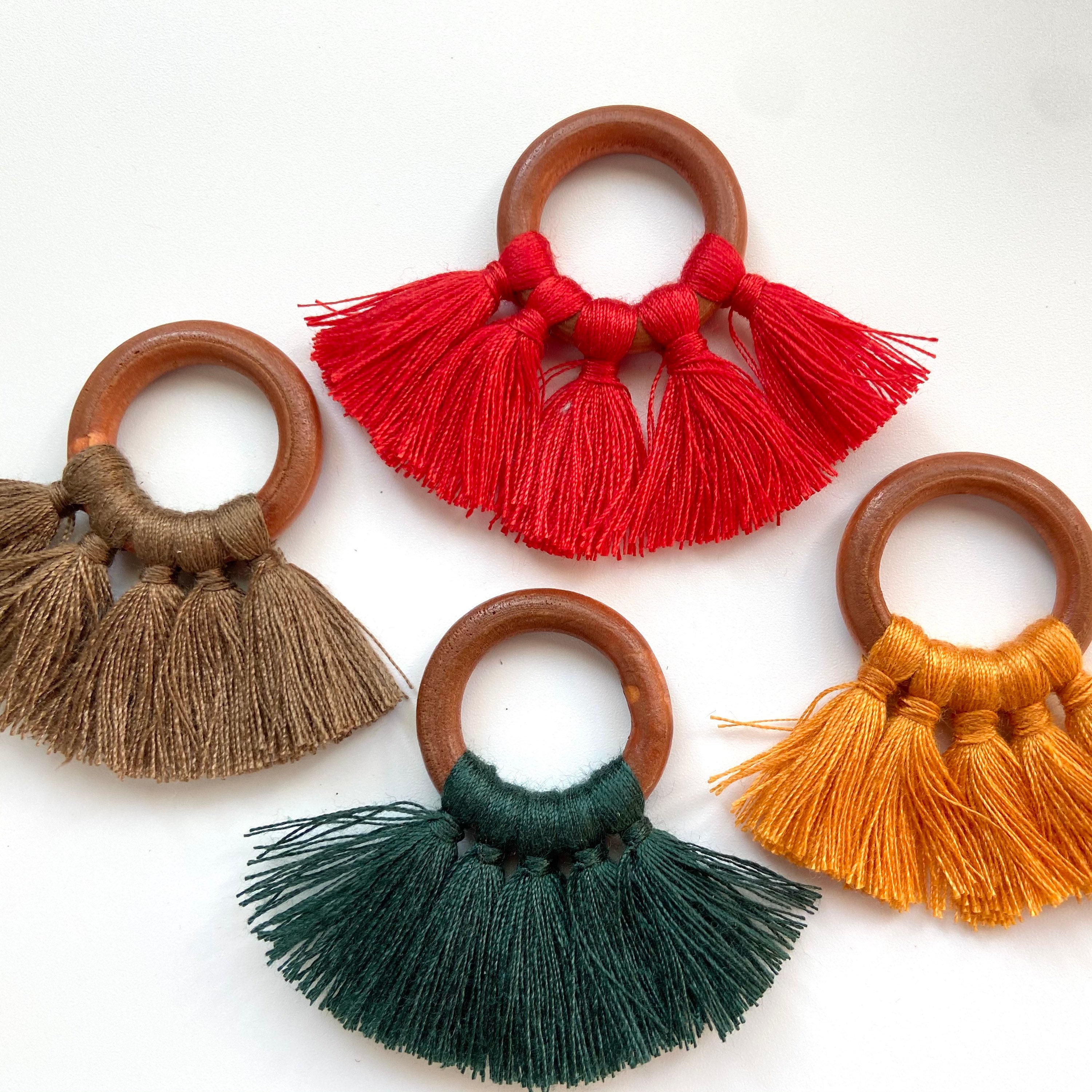 20 Piece Set 2 of Each Color Wood Hoops Hoop Ring Fringe - Etsy