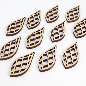 BULK (12pc to 100pc) Unfinished Wood Teardrop Tear Drop With Scallop ...