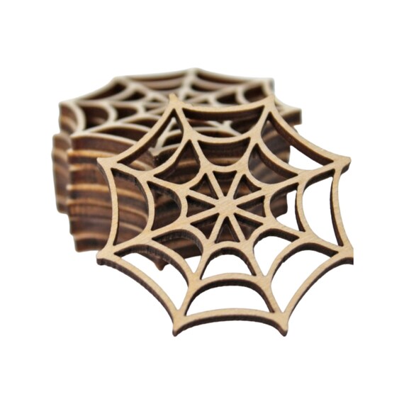 BULK 12pc or 24pc Unfinished Wood Halloween Spider Web - Etsy