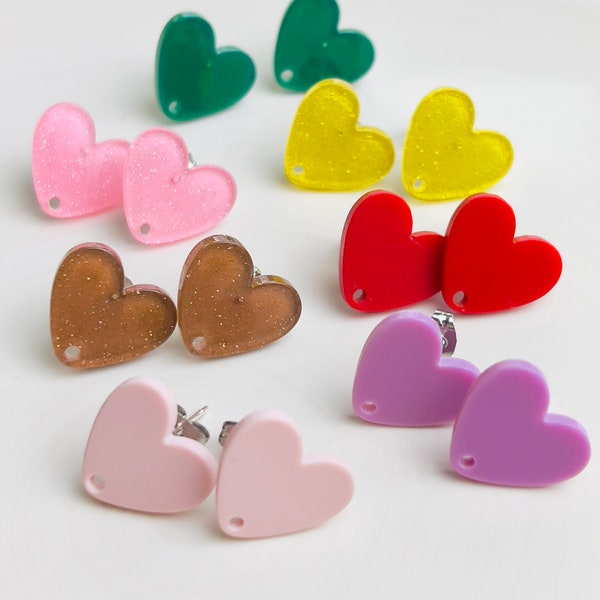 Leather Heart Earrings - Etsy