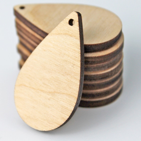 12pc Unfinished Wood Laser Cutout Solid 2 Teardrop Tear - Etsy