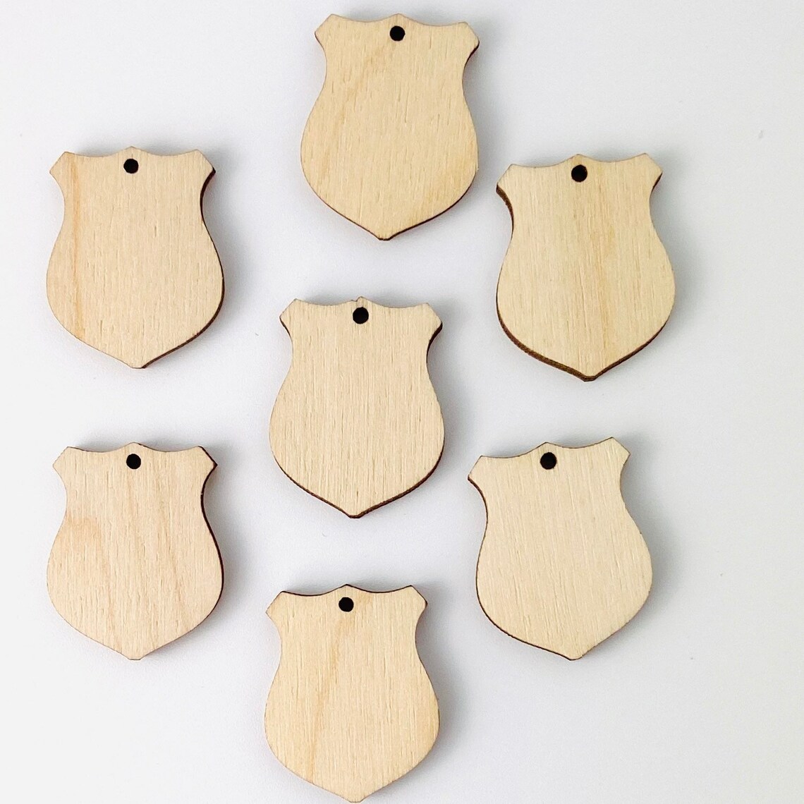 Wood Police Badge Cutouts, Unfinished Wood Charms, DIY Crafts Made in ...
