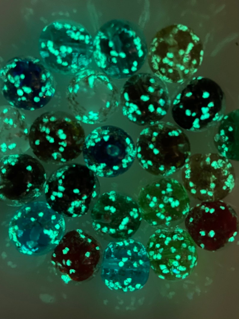 12 Glow in the Dark Glass Beads, Jewelry Crafts - Etsy
