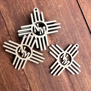 12pc to 24pc Unfinished Wood Zia Sign New Mexico Sun Symbol Earrings ...