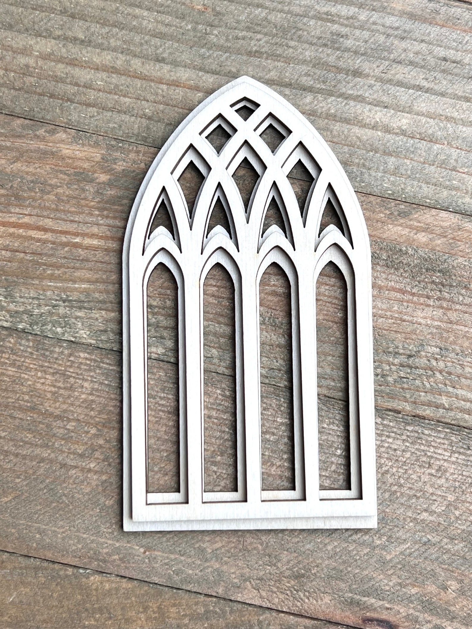Many Sizes Deluxe Unfinished Old Cathedral Window Wood DIY Dollhouse ...