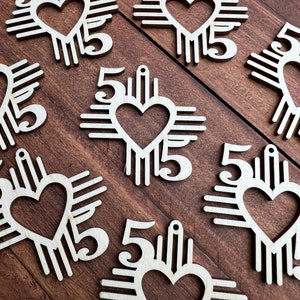 12pc to 24pc Unfinished Wood Zia 505 Sign New Mexico Sun Symbol ...