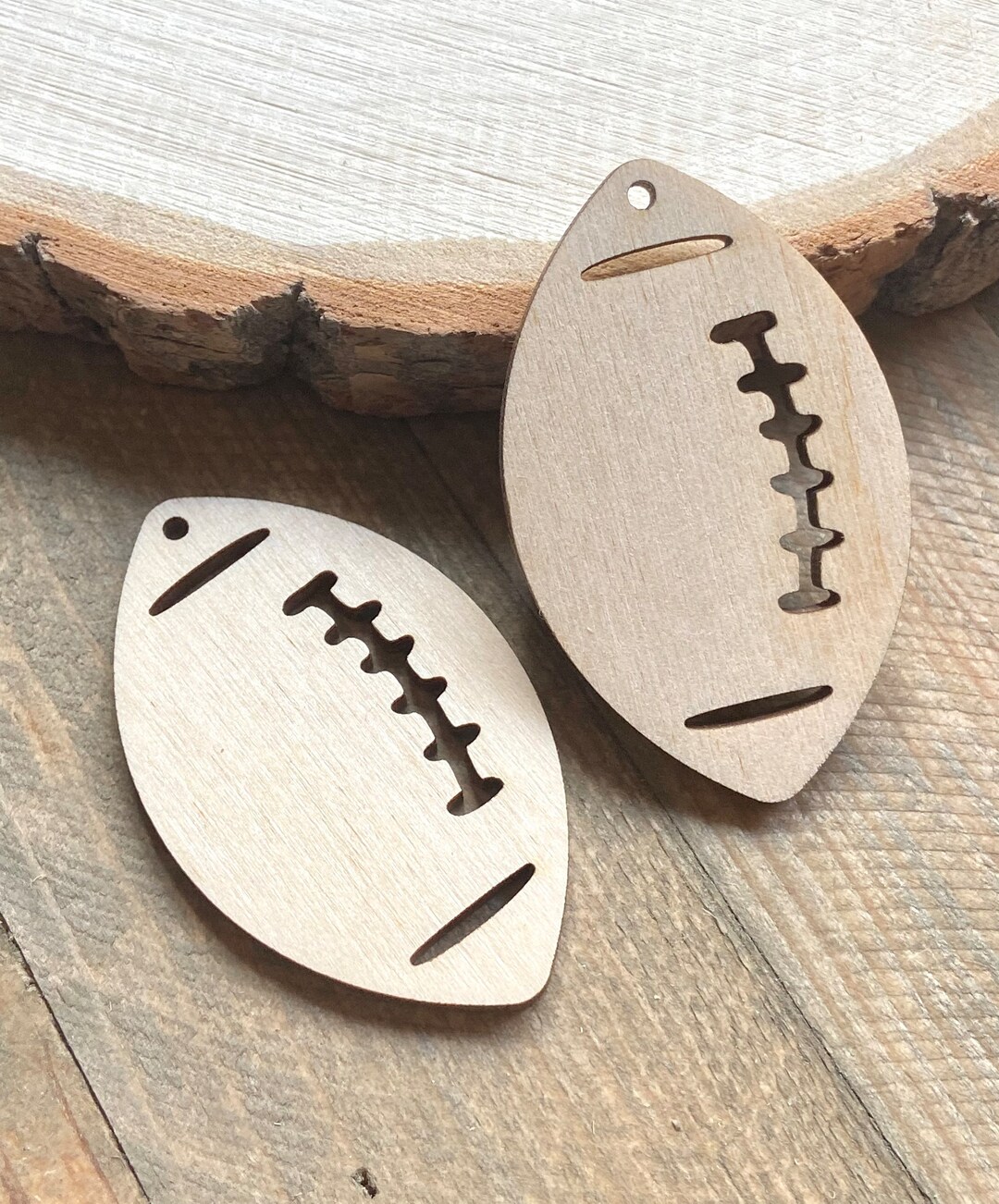 Bulk Unfinished Wood Football Earring Blanks, Laser Cut DIY Charms - Etsy