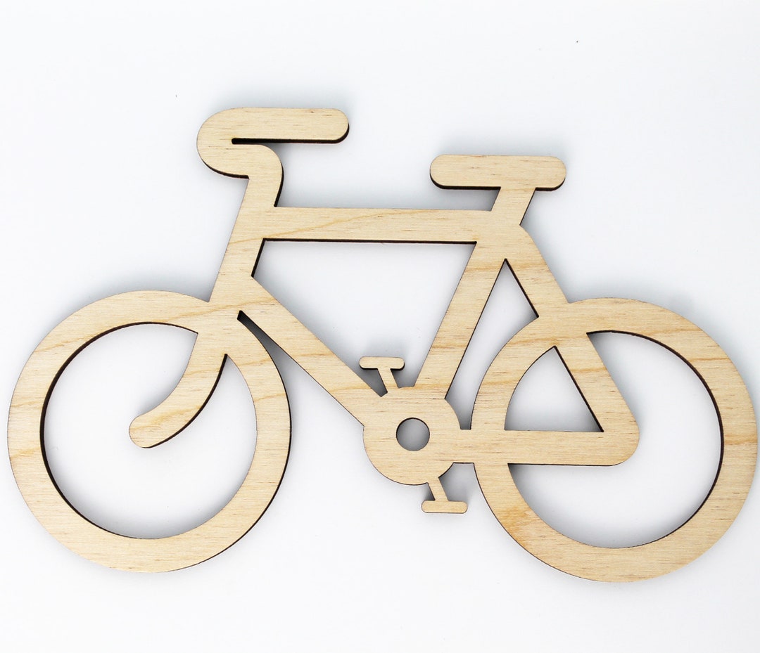 Bike Bicycle Unfinished Wood Cutout Cut Out Shapes Ready to Paint Stain ...