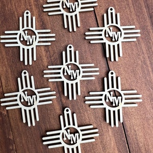 12pc to 24pc Unfinished Wood Zia Sign New Mexico Sun Symbol Earrings ...