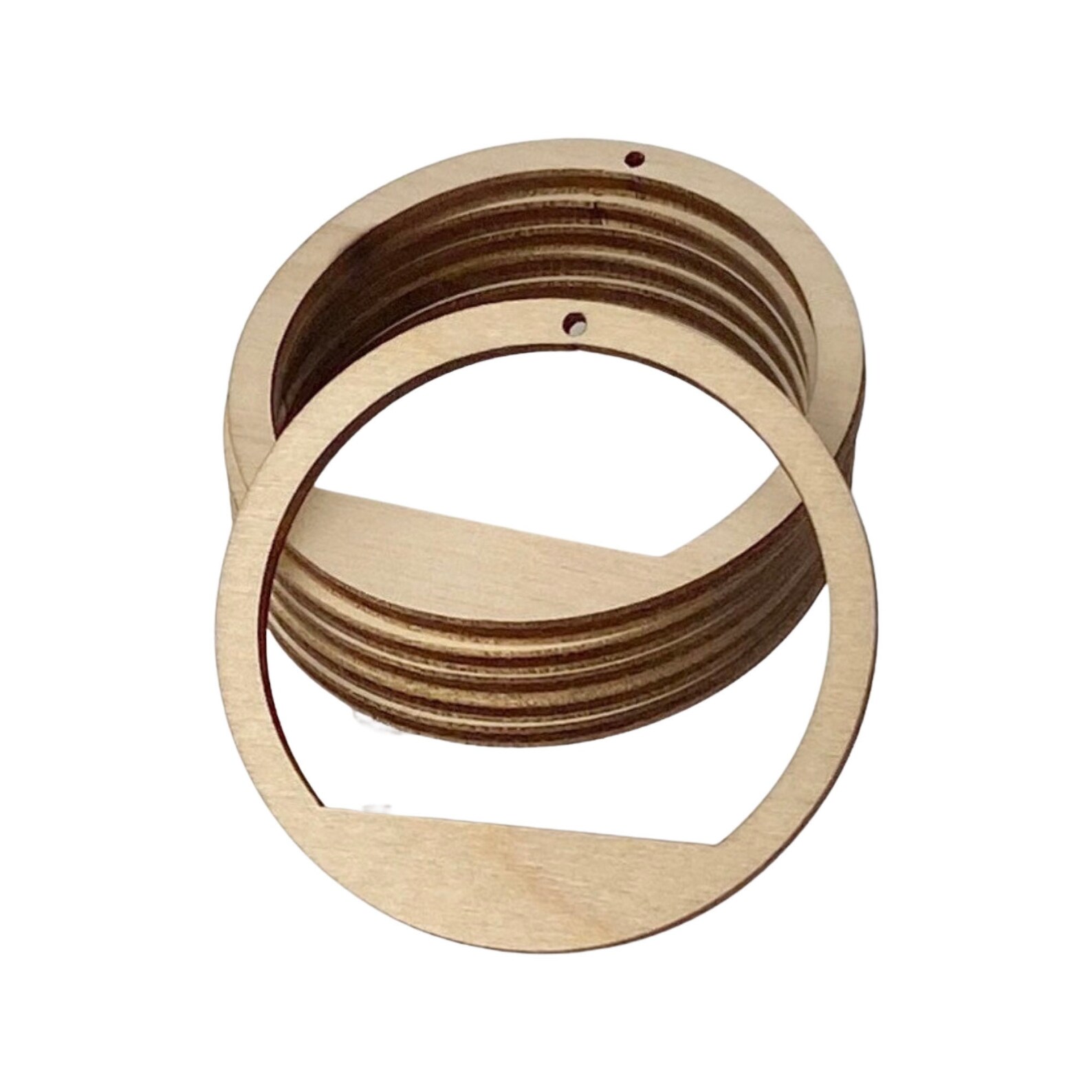 ALL SIZES BULK (12pc to 100pc) Unfinished Wood Laser Flat Hoop Hoops ...