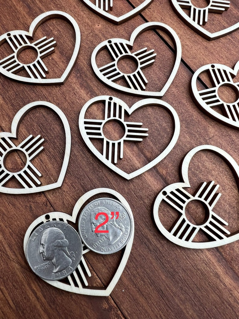 12pc to 24pc Unfinished Wood Heart Zia Sign New Mexico Sun Symbol ...