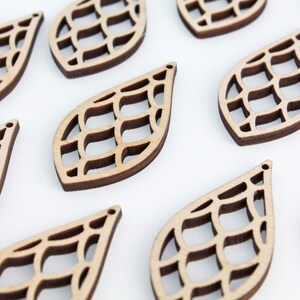 BULK (12pc to 100pc) Unfinished Wood Teardrop Tear Drop With Scallop ...