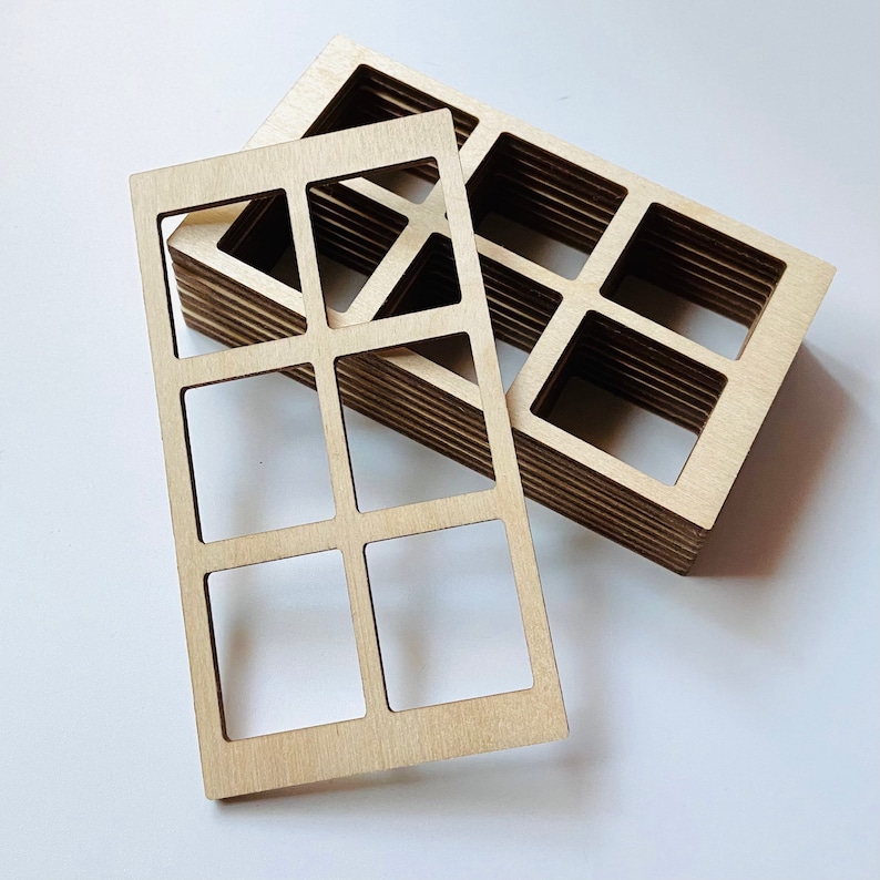 Unfinished Wood 6-square Window Insert: 1/12 Scale Dollhouse, Diorama ...