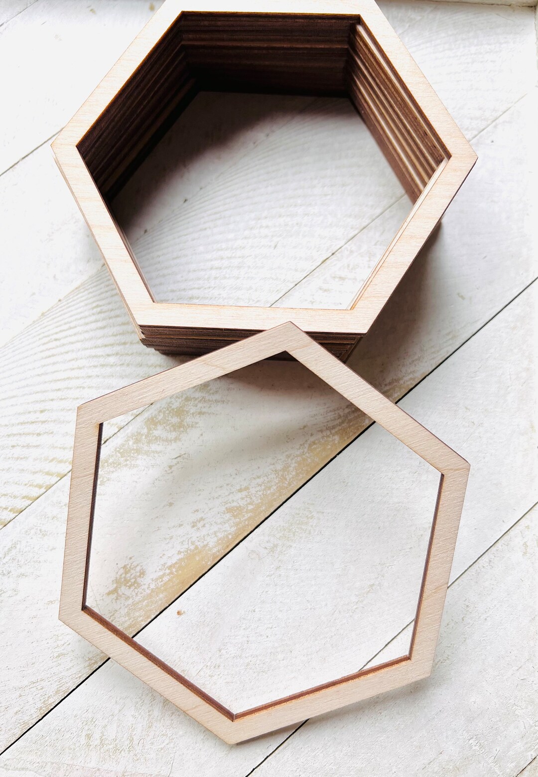 Clearance 24pcs Unfinished Wood 4.5” Hollow Hexagon Craft Blanks - Etsy