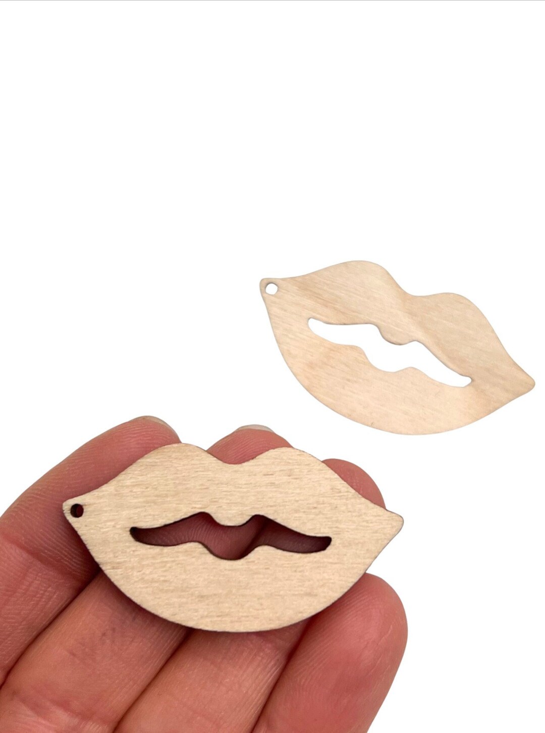Unfinished Wood Lip Lips Earring Blanks Connectors Valentine's Day ...