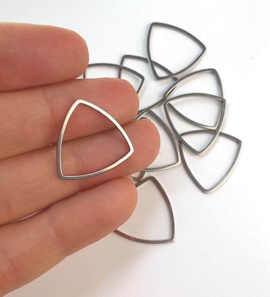 Clearance 20pcs Imperfect Stainless Steel Silver Rounded Triangle ...