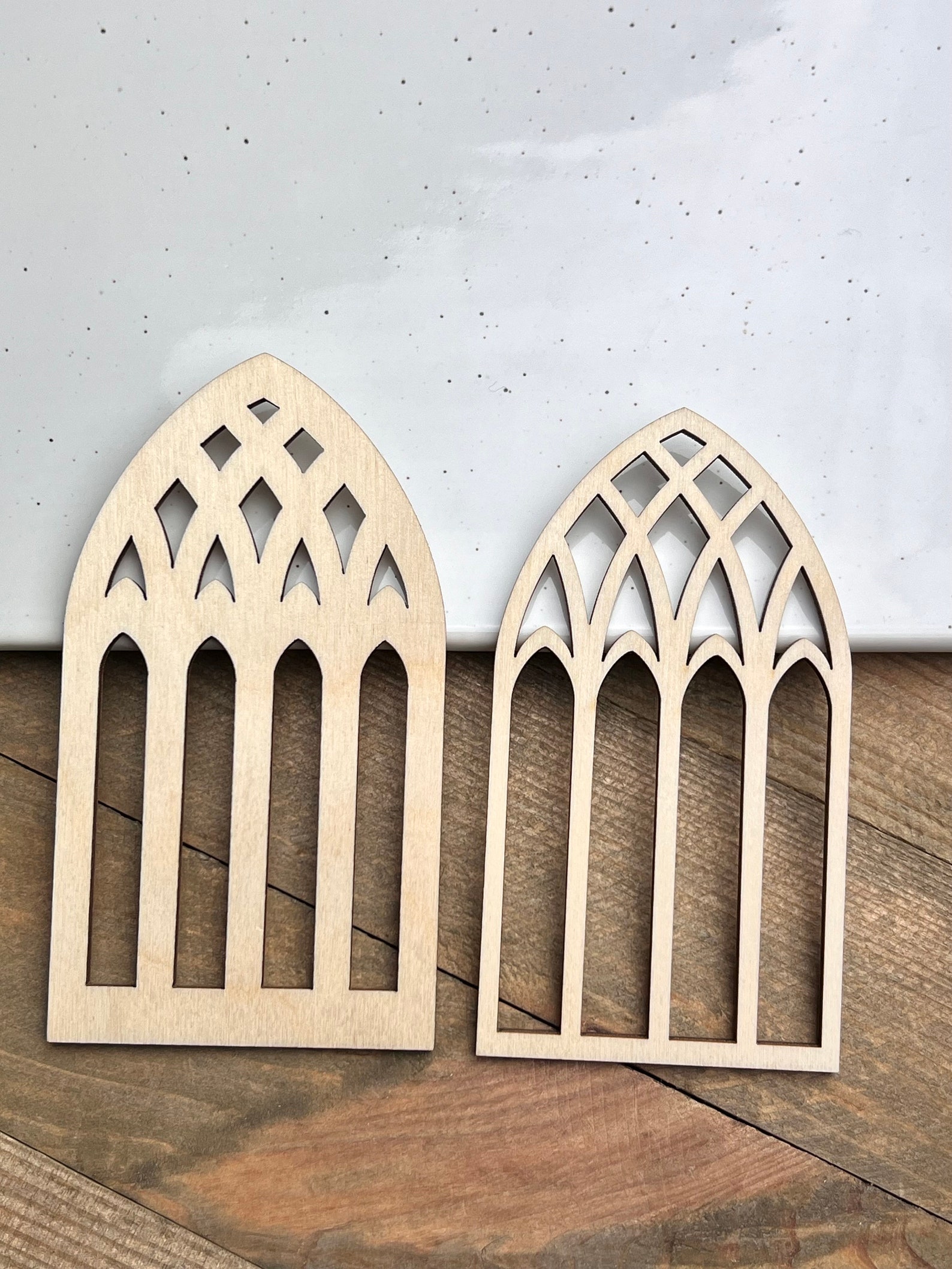 Many Sizes Deluxe Unfinished Old Cathedral Window Wood DIY Dollhouse ...