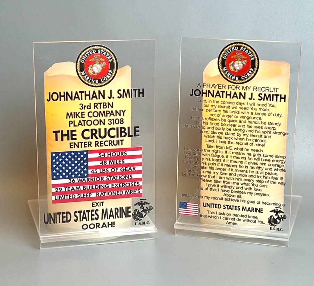 Ships Fast From Texas! Personalized Marine Crucible and Prayer Acrylic ...