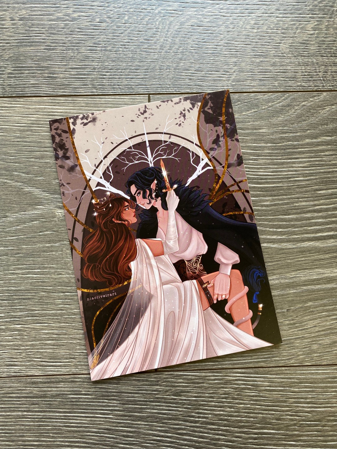 5x7 Faerie Couple Enemies to Lovers Art Print Gift for Her Bookish ...