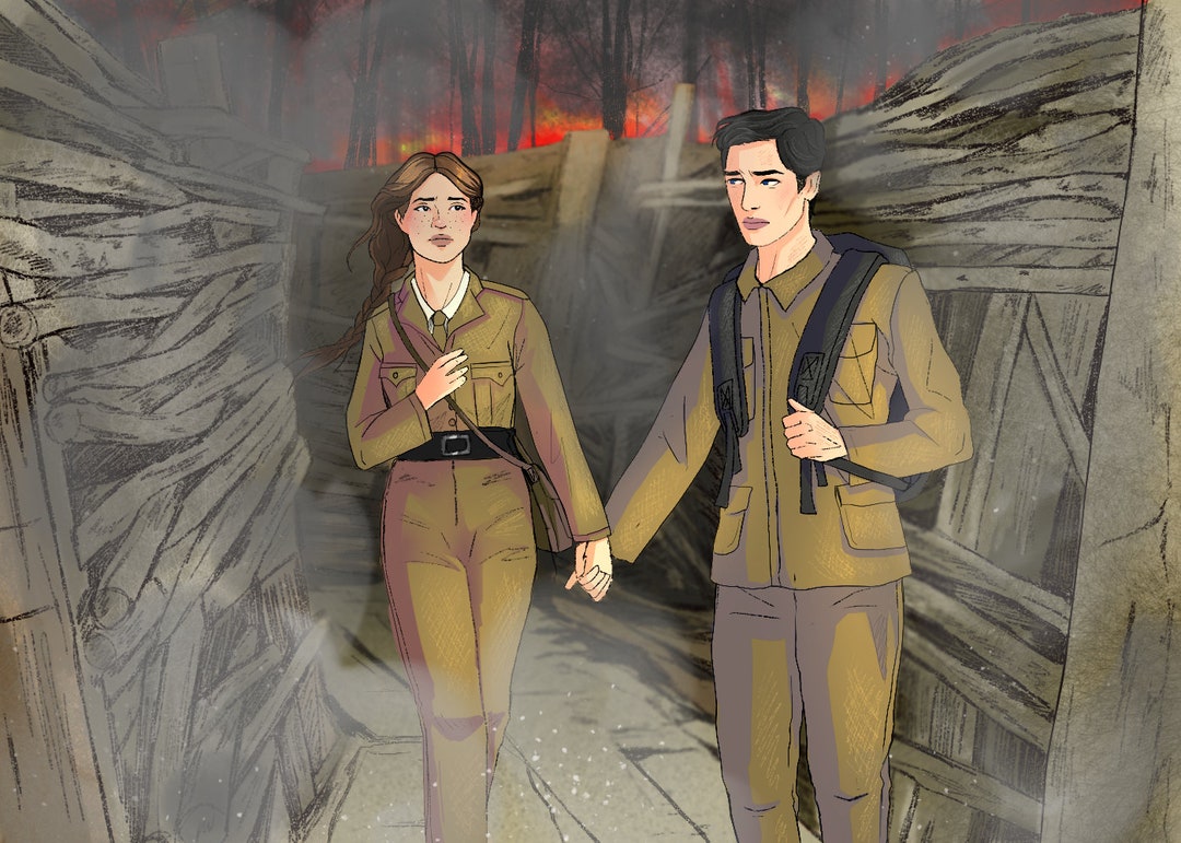 5x7 Inch Divine Rivals Art Print Book Characters Gift for Reader - Etsy