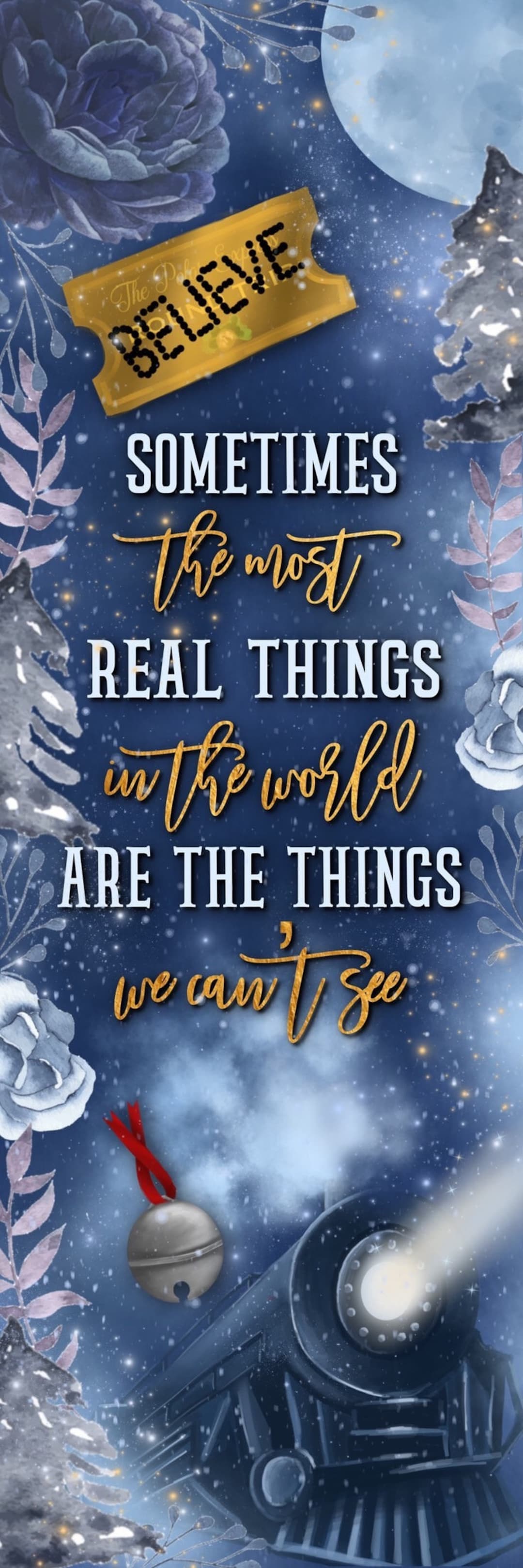 Polar Express Inspired Bookmark - Etsy