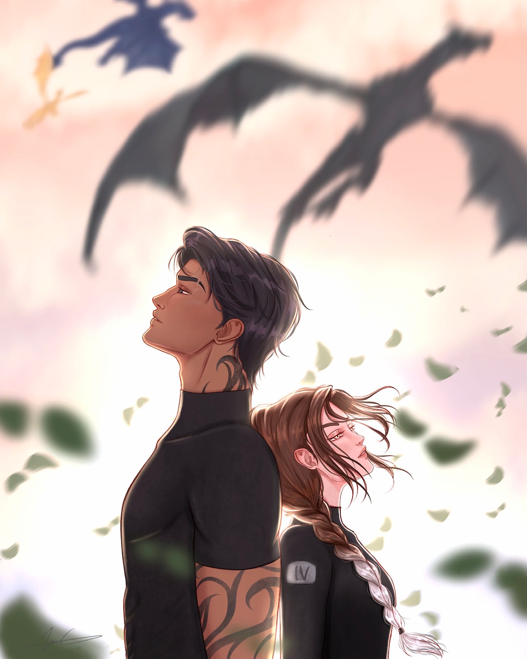 5x7 Inch Art Print Officially Licensed Fourth Wing Book Merch Xaden and ...