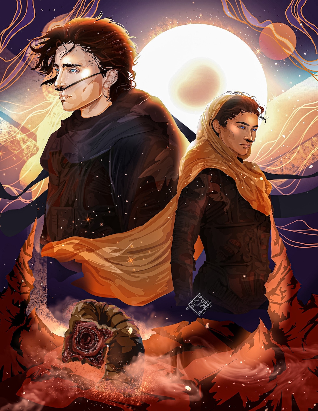 5x7 Inch Chani and Paul Art Print - Etsy