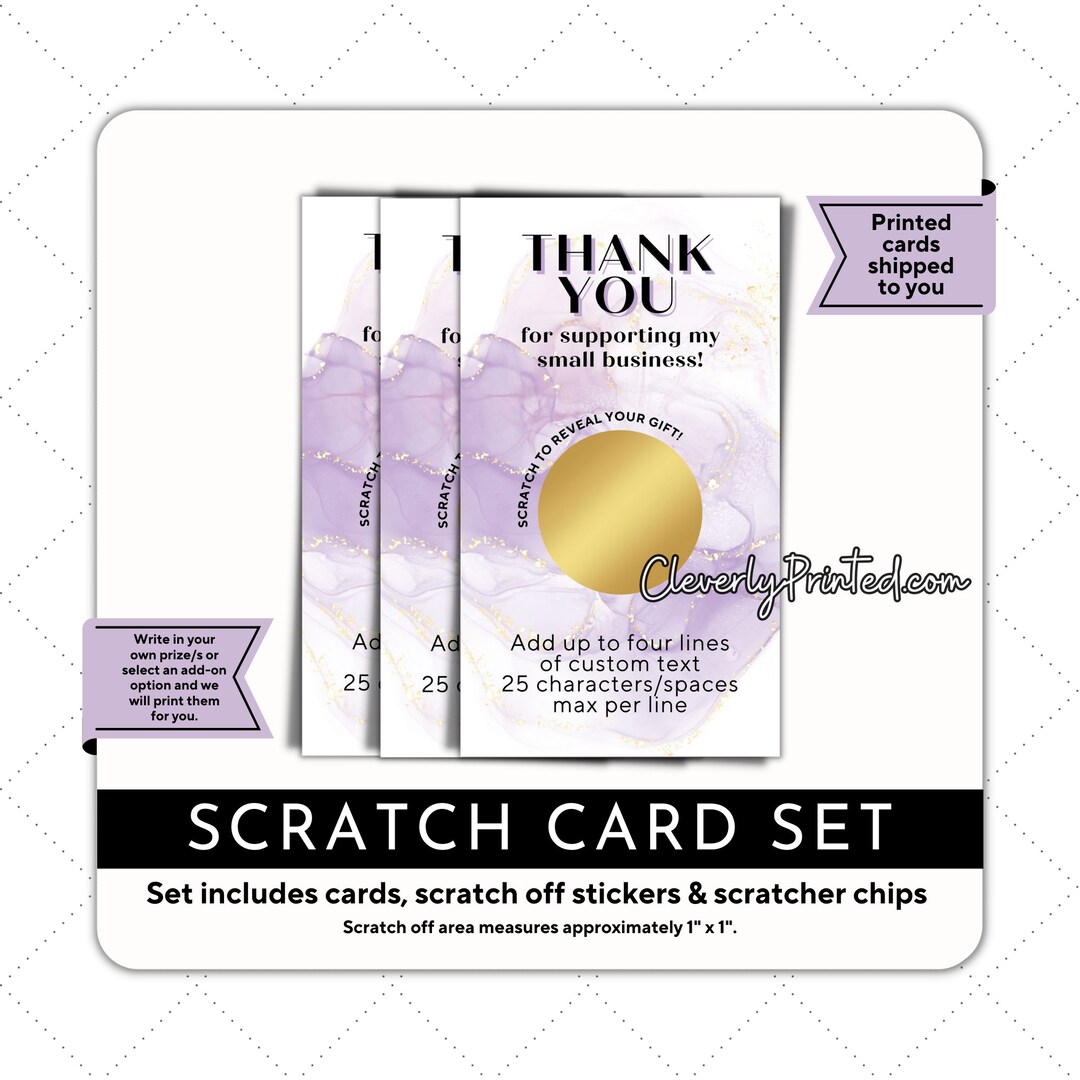SCRATCH OFF CARDS SC154 - Etsy