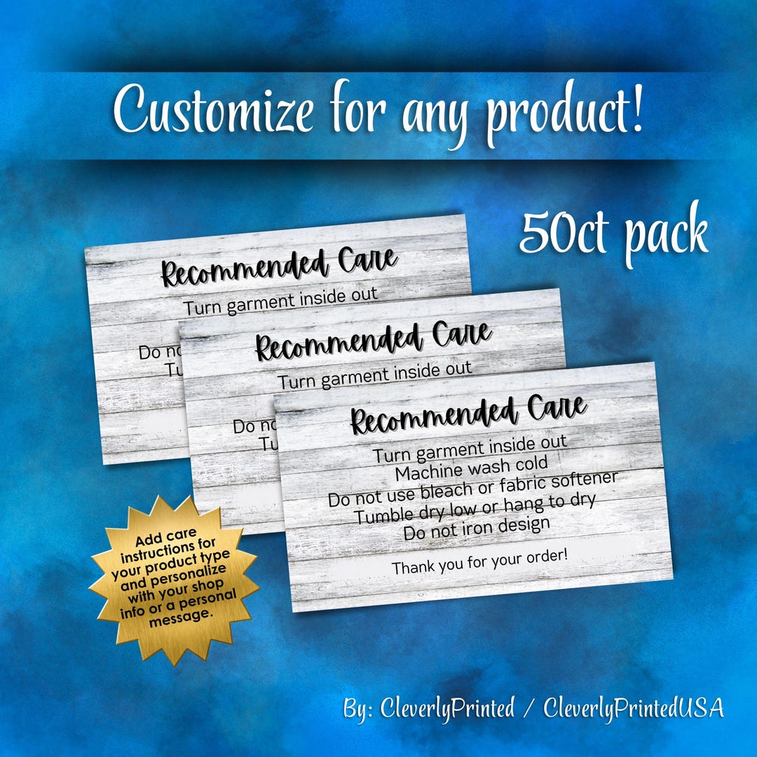 PRODUCT CARE CARDS | CC004 - Etsy